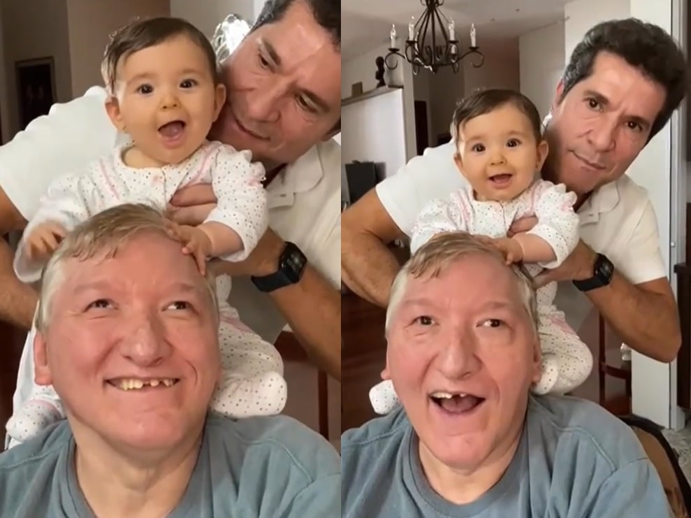 Daniel mostra sua bebê com seu irmão especial: "dois anjos"