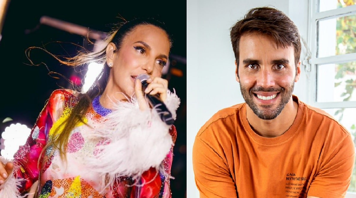 Daniel Cady mostra uma de suas gêmeas com Ivete em plantação