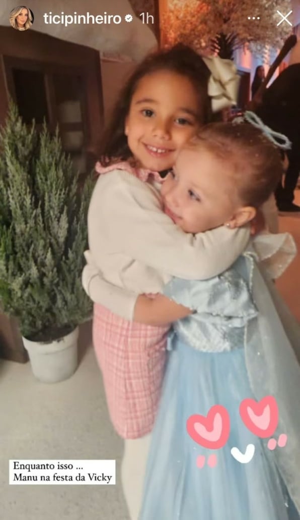 Ticiane Pinheiro mostra a filha com a bebê de Justus na festa dela