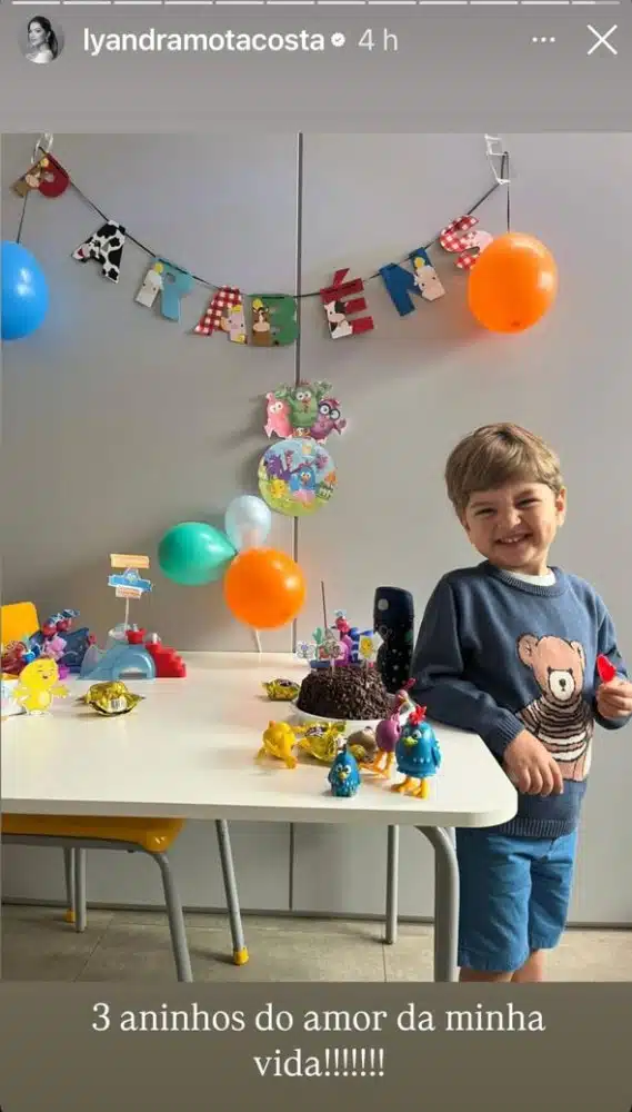 Filha de Leandro celebra 3 anos do primogênito com 2 festas