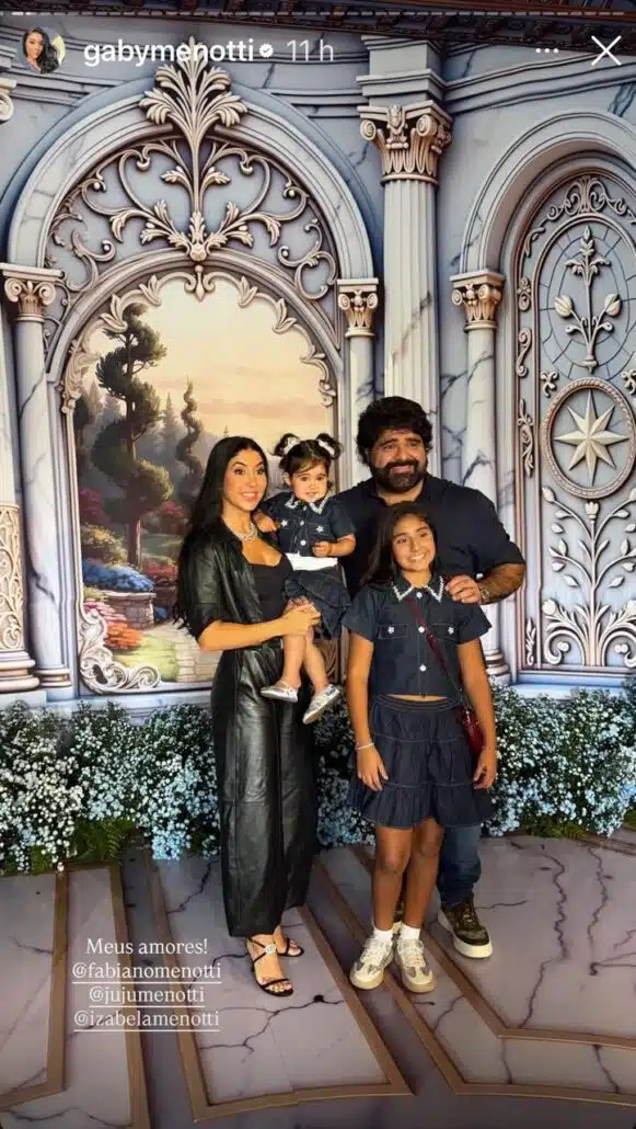 Filha de Fabiano Menotti canta na festa da caçula de Zezé