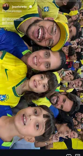 José Loreto surge com a filha e Vilhena no Maracanã