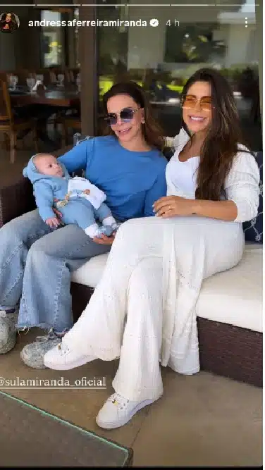 Caçula de Thammy Miranda surge com a tia, Sula Miranda e encanta