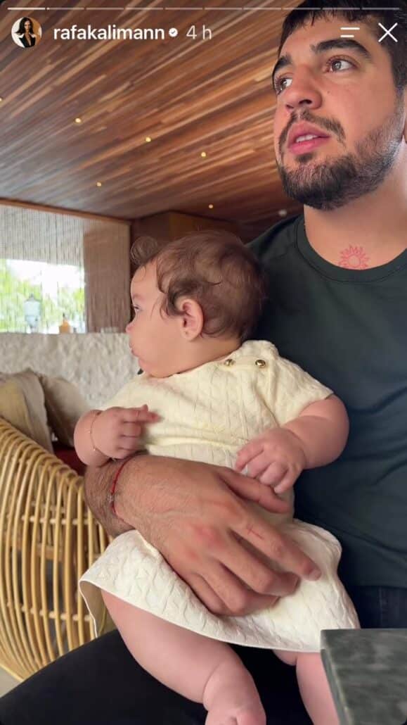 Nattan posa com a bebê e Rafa responde sobre separação