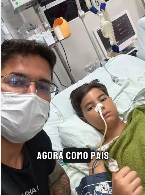 Pai mostra 1ª foto do filho após mordida de tubarão e fala