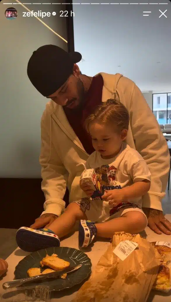 Zé Felipe mostra filhos e revela "problema" com nova mansão